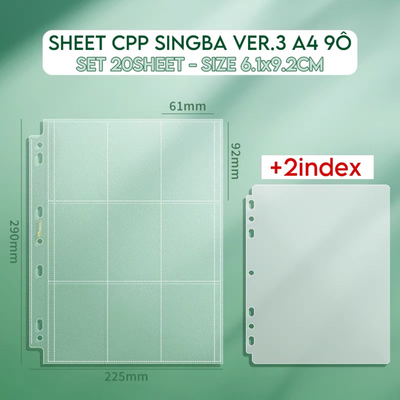 [CÓ SẴN] SHEET CPP CÁN MỊN VER 3 HÃNG SINGBA DÀNH CHO BINDER A5 A4 2CÒNG 3CÒNG 6CÒNG 4CÒNG LƯU ...