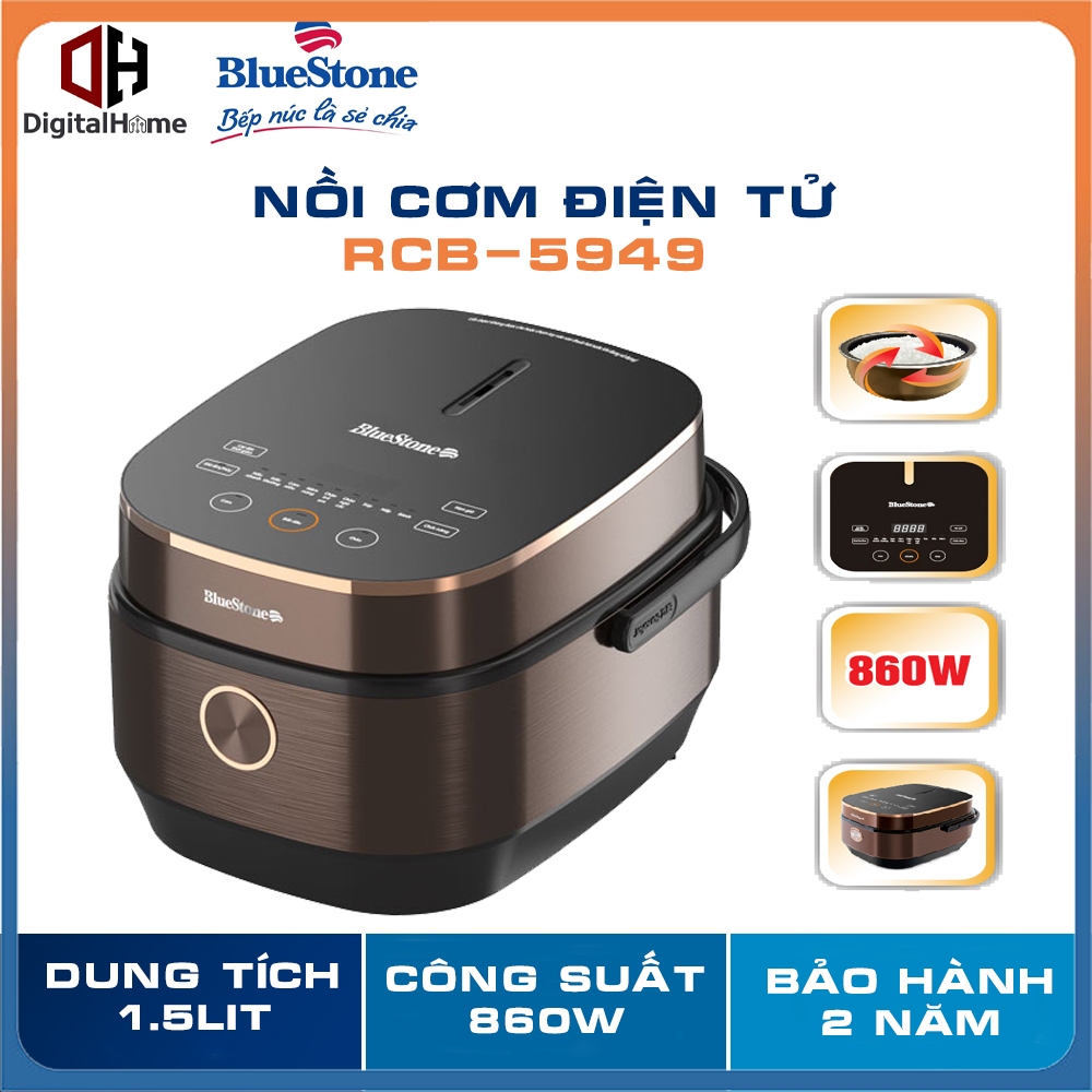 Nồi Cơm Điện Tử BlueStone RCB 5949, Công Suất 860w, Dung Tích 1,5Lit ...