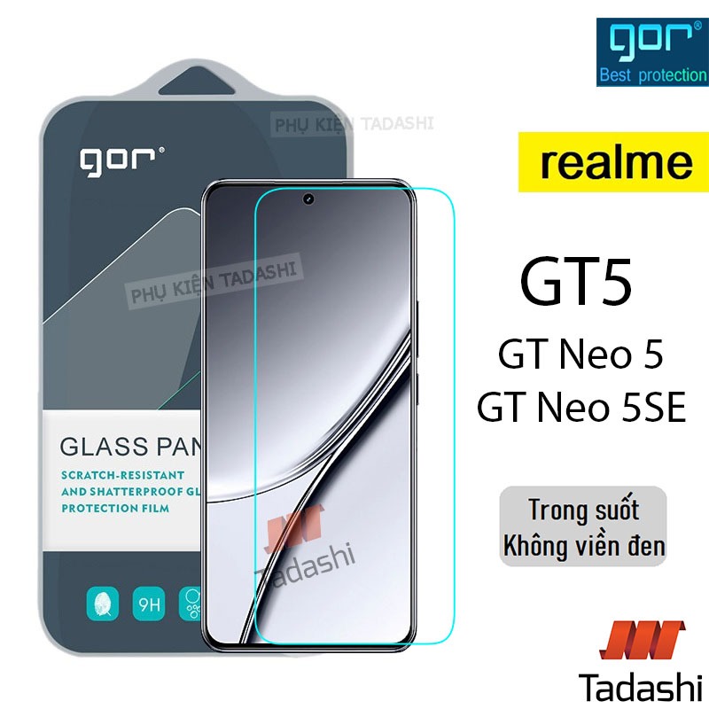Kính cường lực Gor Realme GT5, Realme GT Neo 5/ GT Neo 5 SE, Realme Neo 7/ GT6 Trong Suốt 9H Vát ...