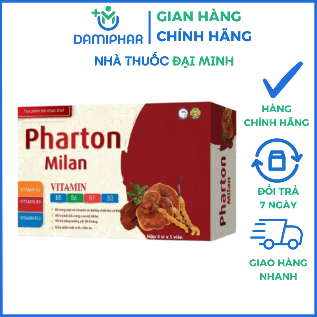 Pharton Milan Hộp 20 Viên - Bổ Sung Vitamin, Bồi Bổ Cơ Thể, Tăng Cường ...
