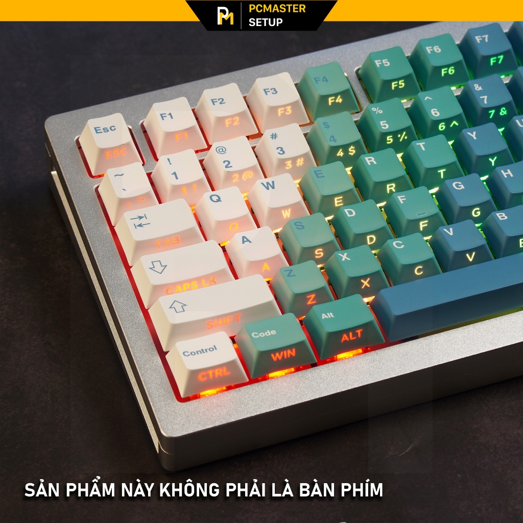 Keycap pbt xuyên led Yeti họa tiết in dyesub xuyên led side print ...