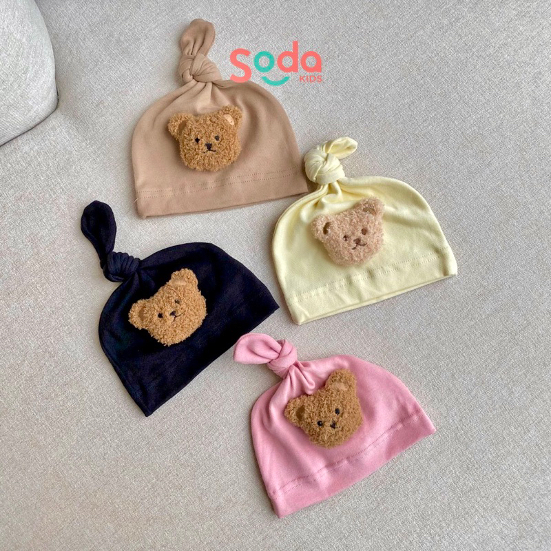 Mũ cotton đính hình gấu Teddy cho bé | Shopee Việt Nam
