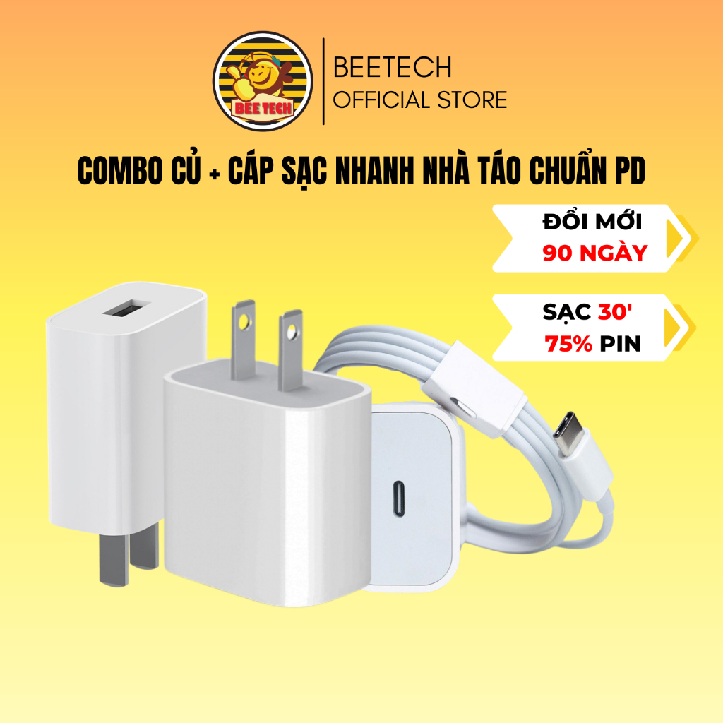 Bộ Sạc Chuẩn PD cho nhà Táo 5W / 10W / 18W / 20W hỗ trợ sạc nhanh, an toàn_Beetech | Shopee Việt Nam