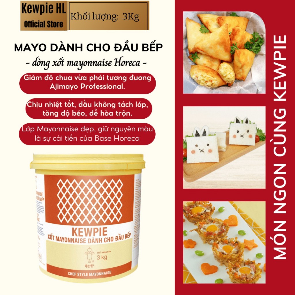 [ Xô 3kg ]Sốt Mayonnaise dành cho đầu bếp Kewpie - Xốt đầu bếp, mayo cơ ...