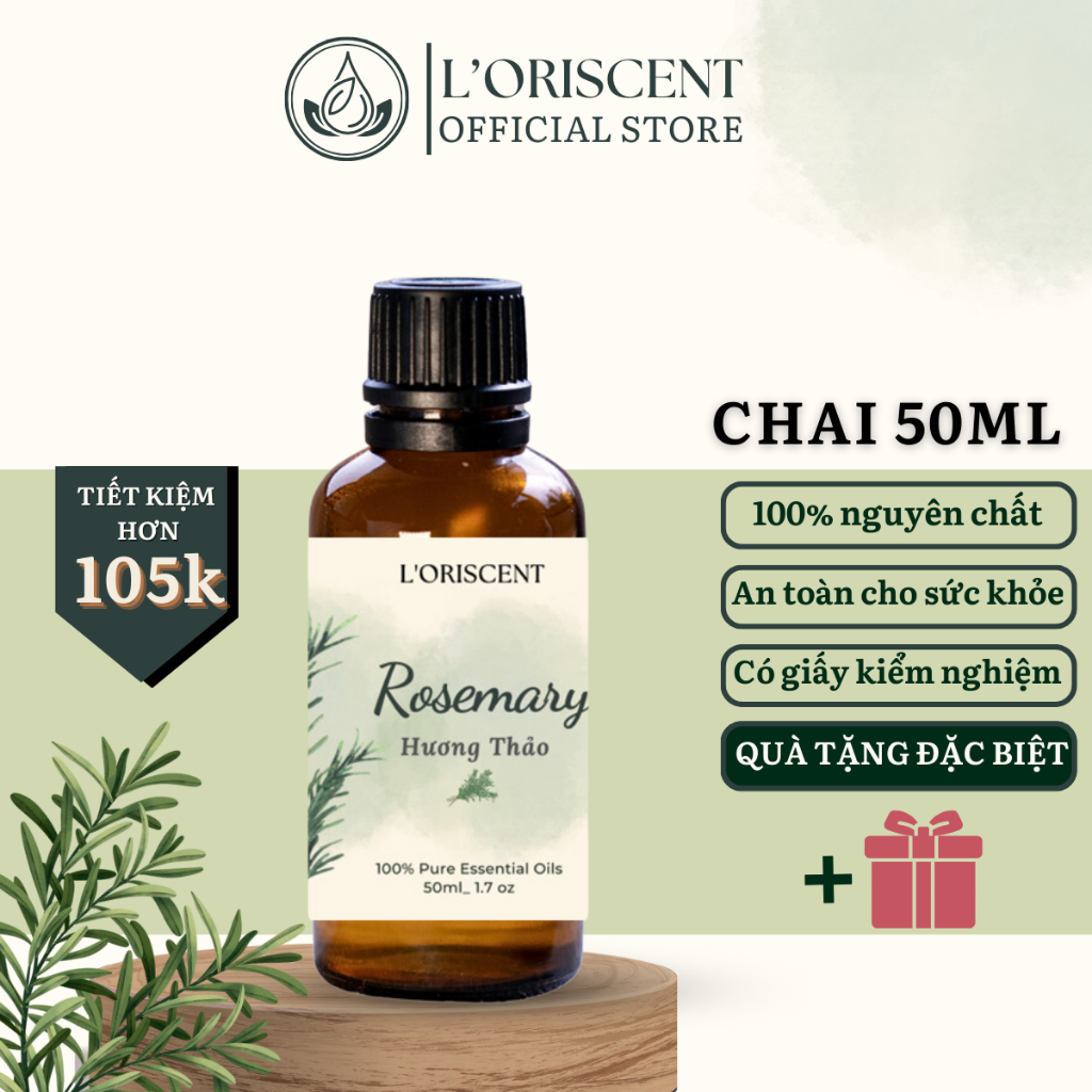 [Chai lớn Tiết kiệm] Tinh dầu Hương Thảo L’ORISCENT thiên nhiên nguyên chất 100% chai 50ml ...