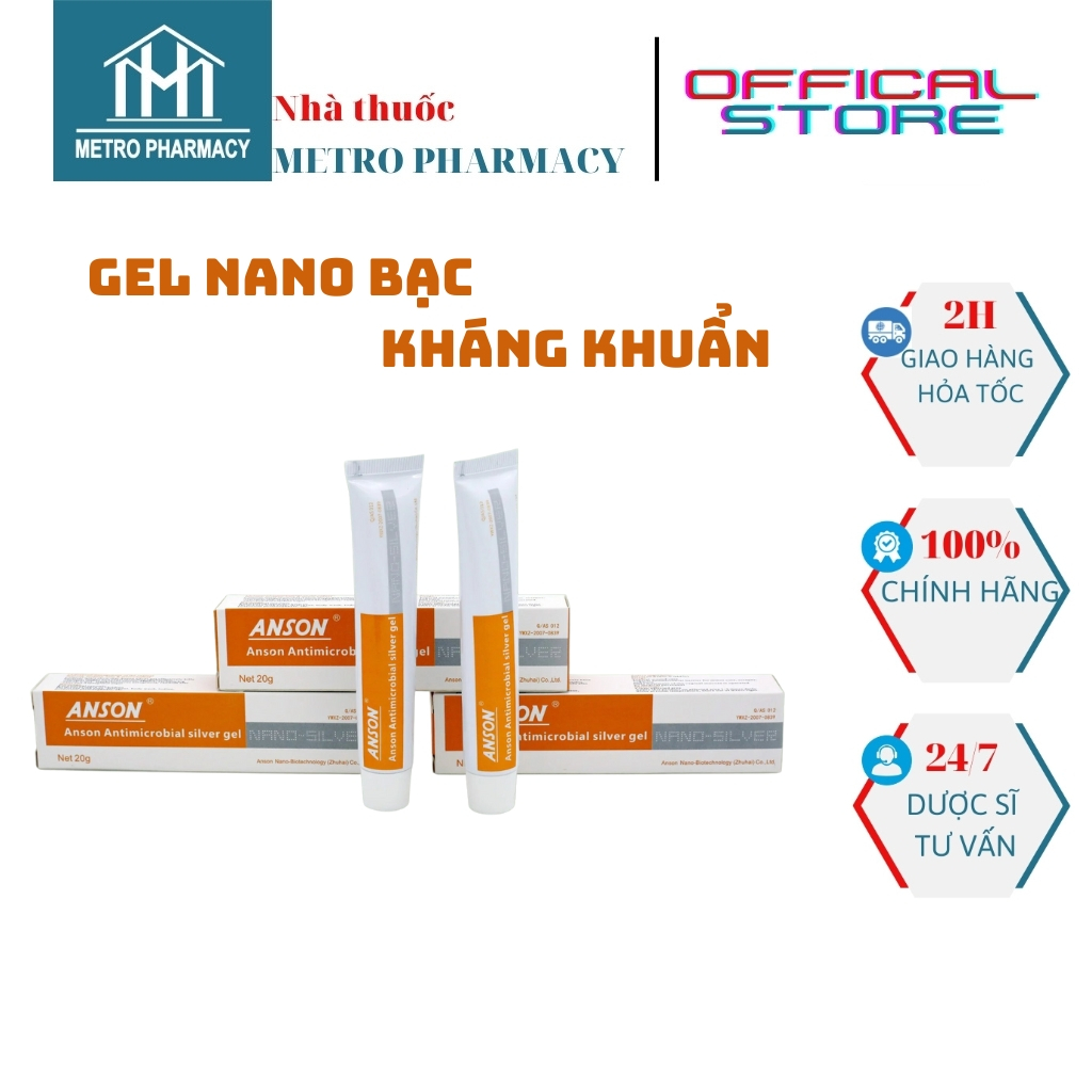 Gel nano bạc Anson-Anson Antimicrobial silver-Dùng bôi vết thương, bôi ...