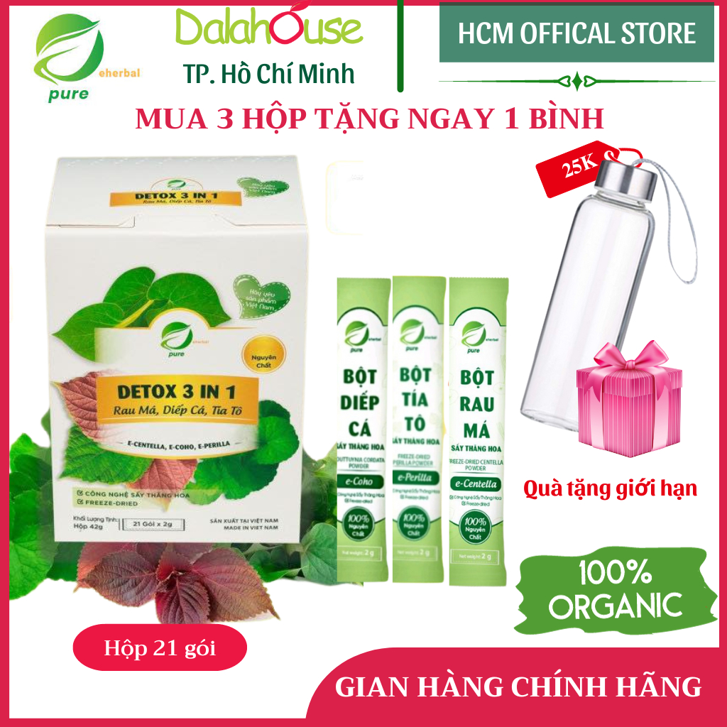 DETOX 3 IN 1 Rau má ,Diếp cá ,Tía tô Sấy Thăng Hoa Eherbal – Nguyên ...
