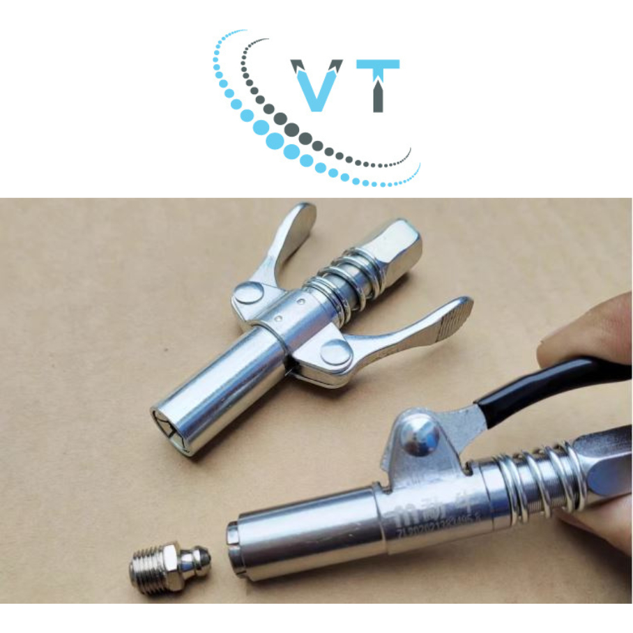 Đầu bơm mỡ bò 2 cánh 6 chấu chất liệu thép không rỉ đầu kẹp bơm mỡ 6li ...