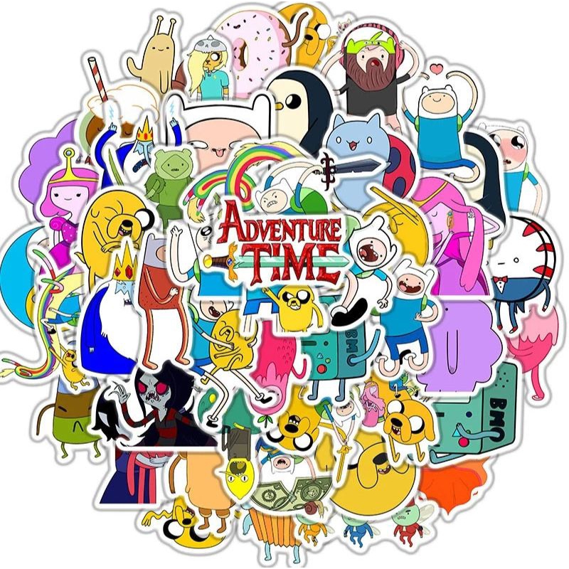 Nhãn Dán Chống Nước Sticker Adventure Time Giờ Phiêu Lưu Dán Laptop, Mũ ...