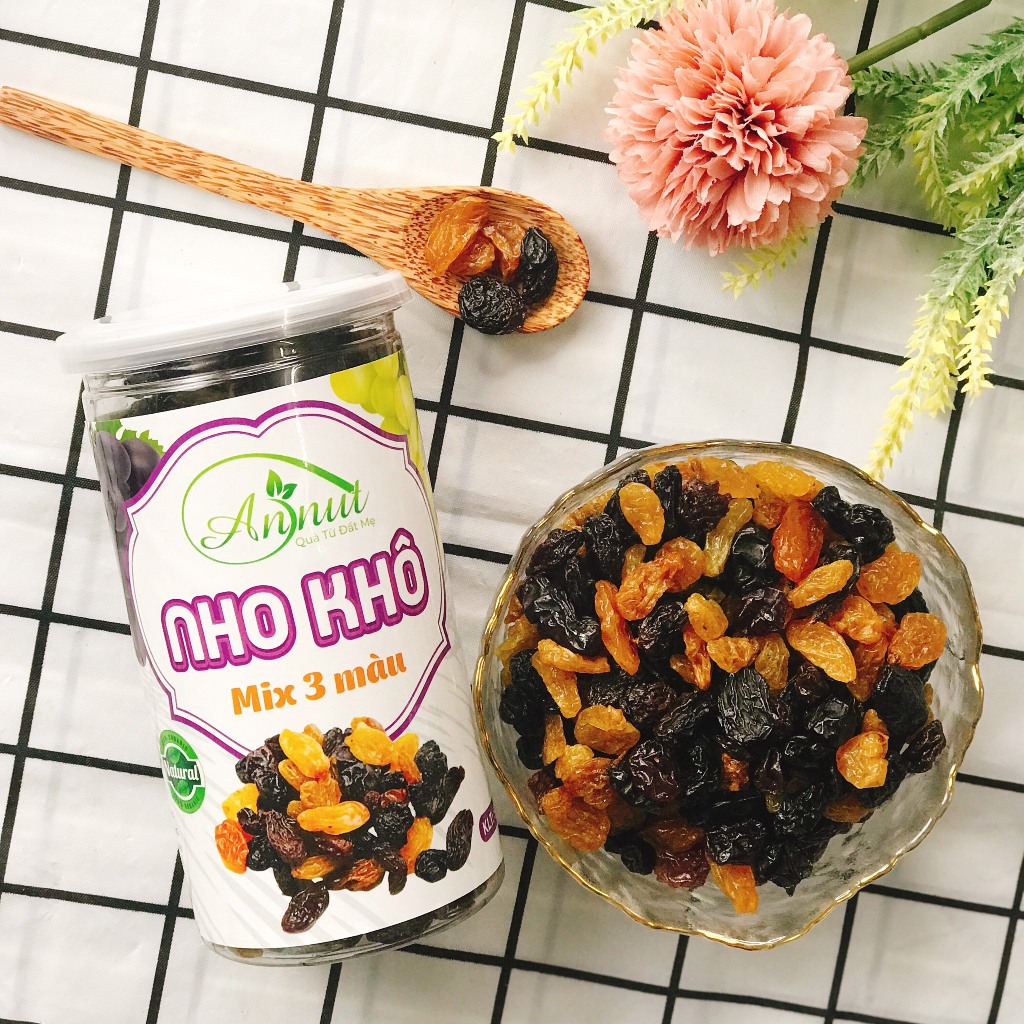 Nho Khô Mix Nho Khô Chile Sấy Chua Ngọt Không Đường Hộp Cao Cấp 500G ...