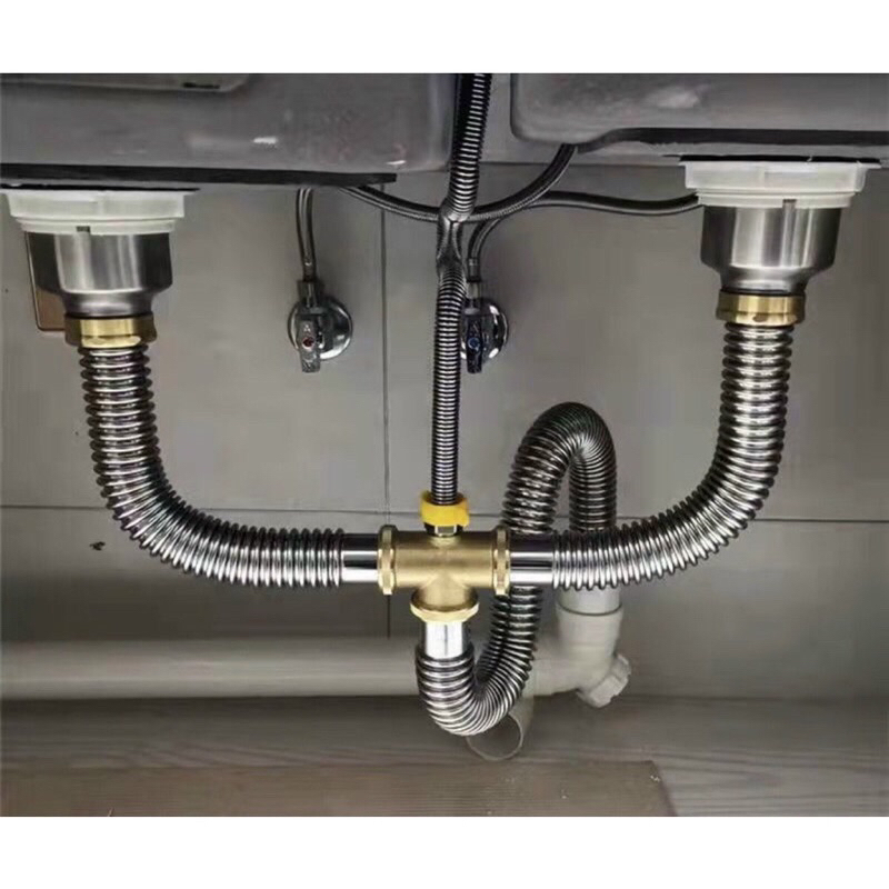 Xiphong chậu rửa bát. Thoát chậu rửa bát bằng inox lắp đặt chậu hai hố ...
