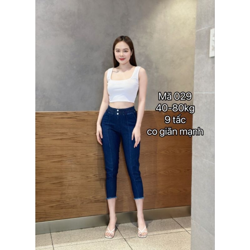 quân jen 9 tấc tua lai co dãn 4 chiều lưng cao 2 nut | Shopee Việt Nam