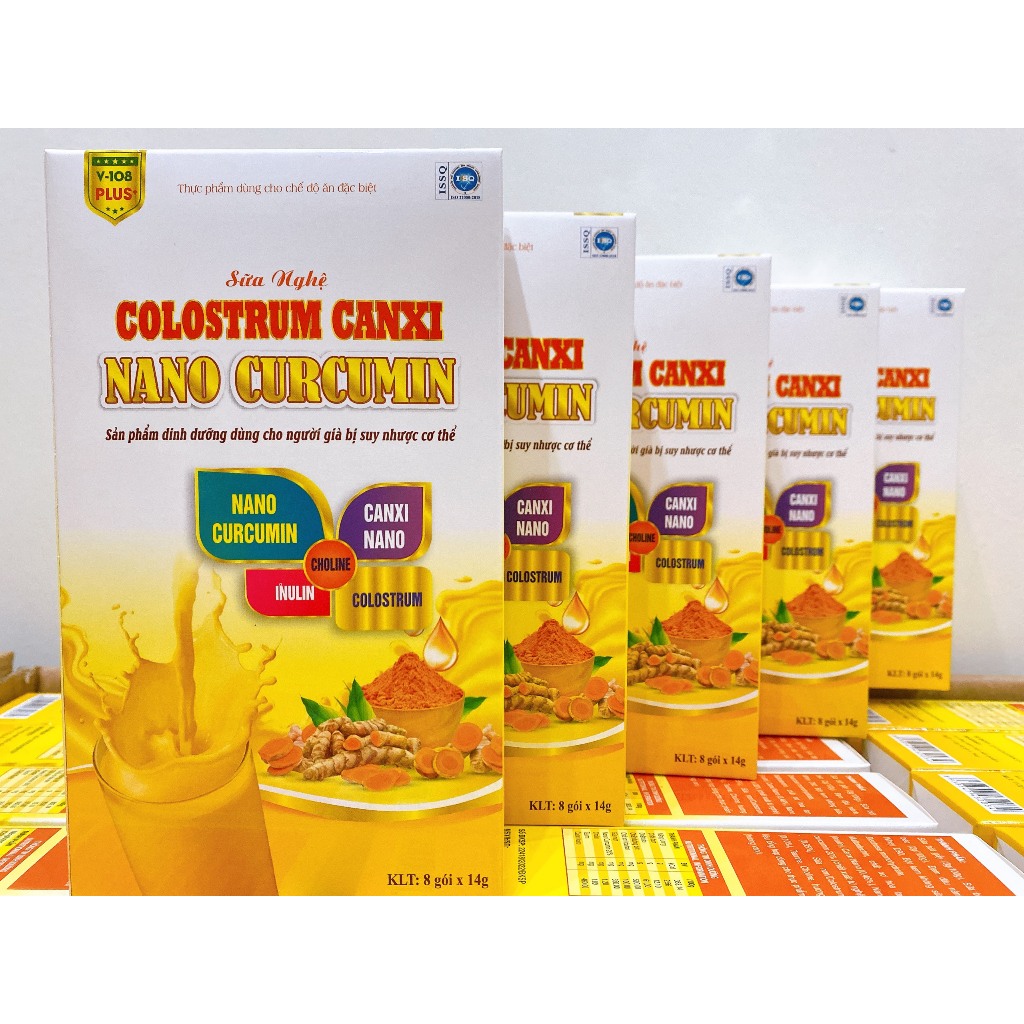 [Hộp giấy 112g] [V108-Plus] Sữa nghê Colostrum Canxi Nano Curcumin ...