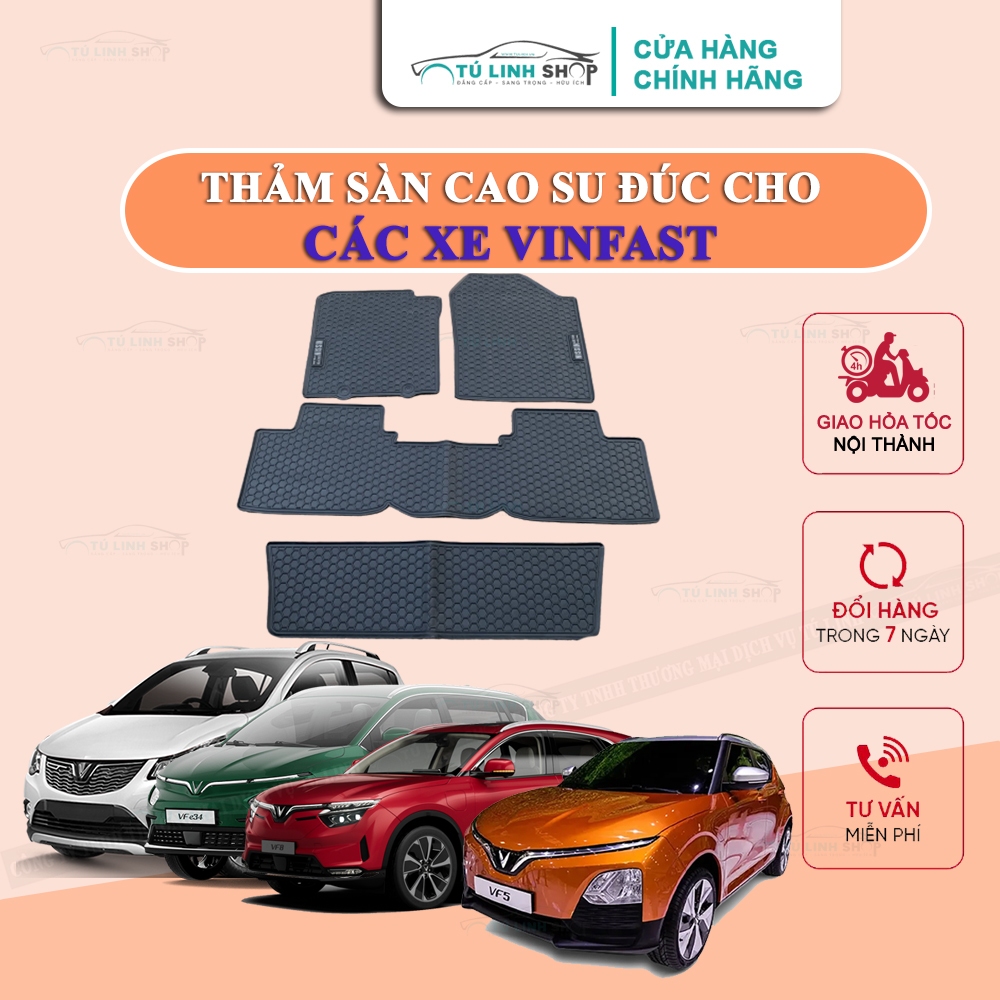Thảm lót sàn Fadil, VF3 , Vf5, Vf8,vf6 Vf e34 bằng cao su đúc cao cấp ...