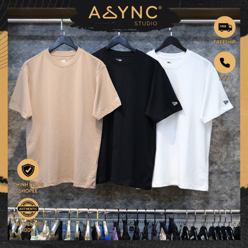 (Auth) Áo Thun New Era Essential 1 Pack 3 Áo Trơn Basic Màu Trắng Đen Nâu CODE: 13511136 - Async ...