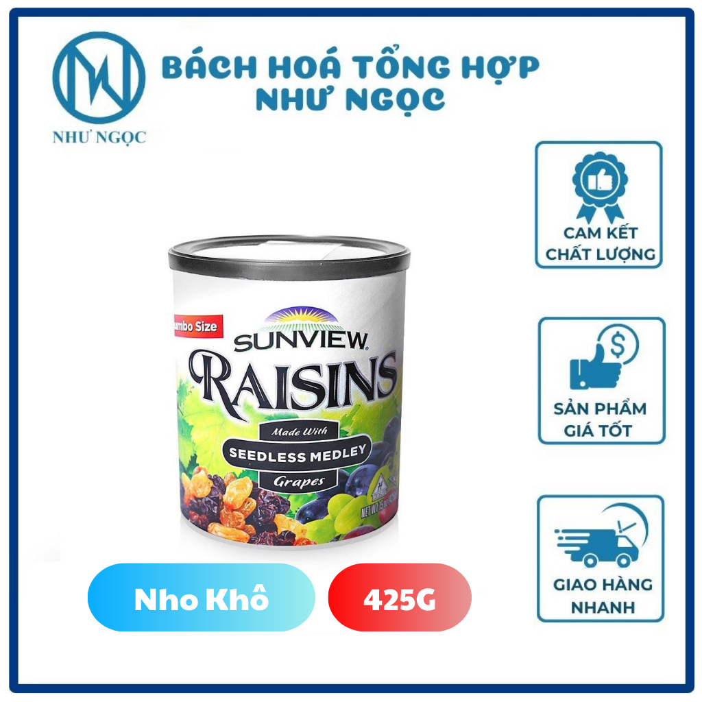 Nho Khô Mỹ Sunview Raisins Hộp 425G [Date 2025] - Bách Hóa Tổng Hợp Như ...
