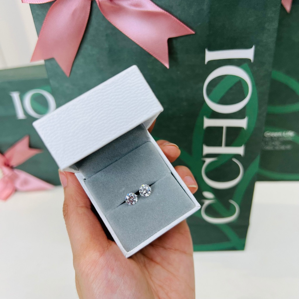 Bông tai chuôi bạc 925 đính kim cương nhân tạo C'Choi | Shopee Việt Nam