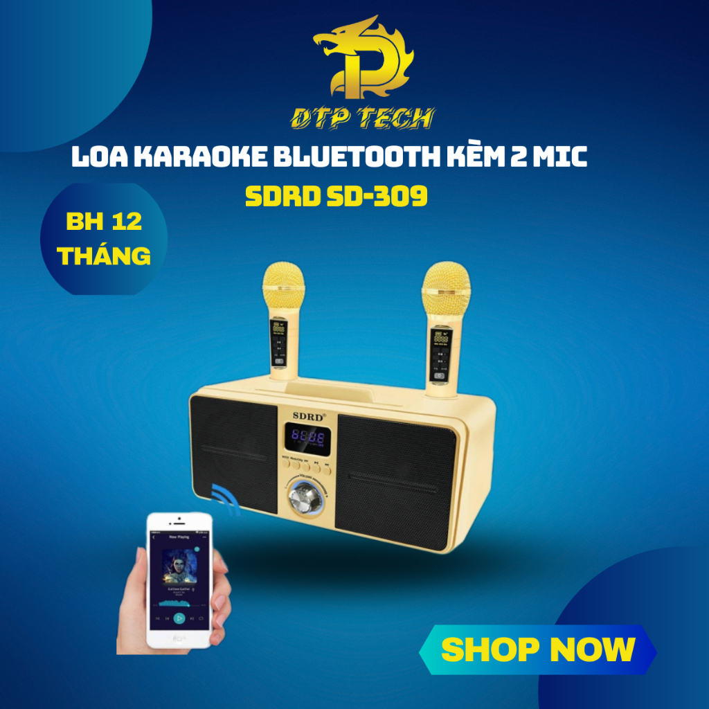 Loa Karaoke SDRD SD-309 - Bản Cao Cấp, Bluetooth 5.0, Micro Sạc Không ...