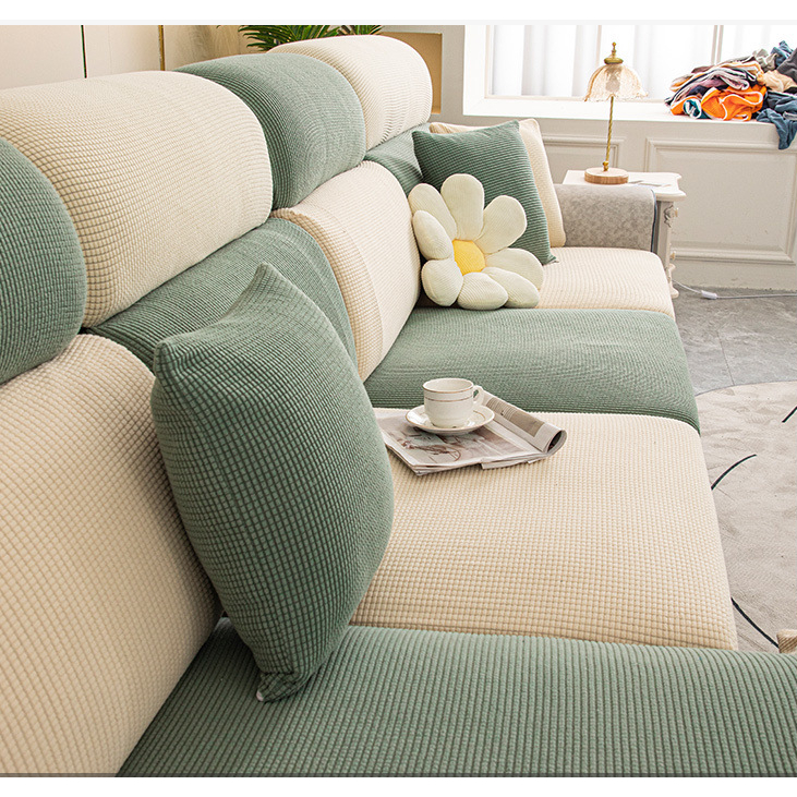 (SIZE S+/M+/L+/XL+) VỎ BỌC GHẾ SOFA, Chất liệu nhung co giãn, chống ...