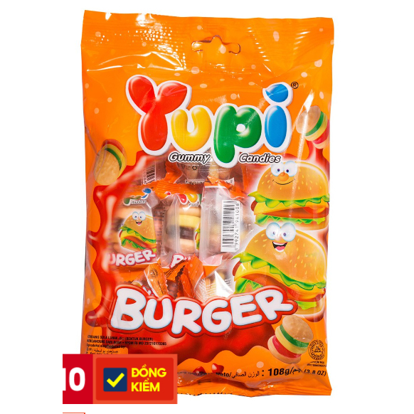 Kẹo Dẻo Yupi Burger Gói 84g (12 viên) | Shopee Việt Nam