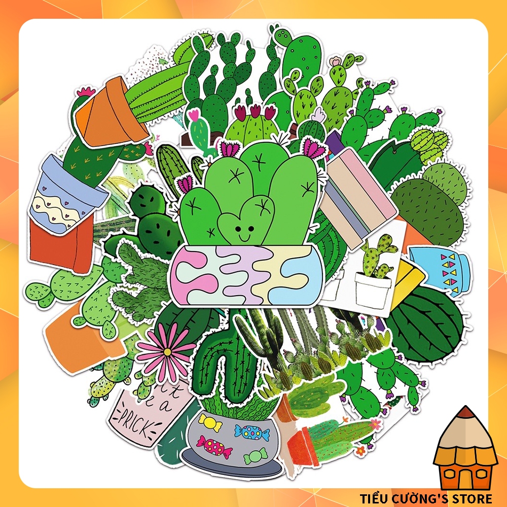 Set 10/20 Hình Dán Xương Rồng 🌵 Sticker cute trang trí xe, điện thoại ...