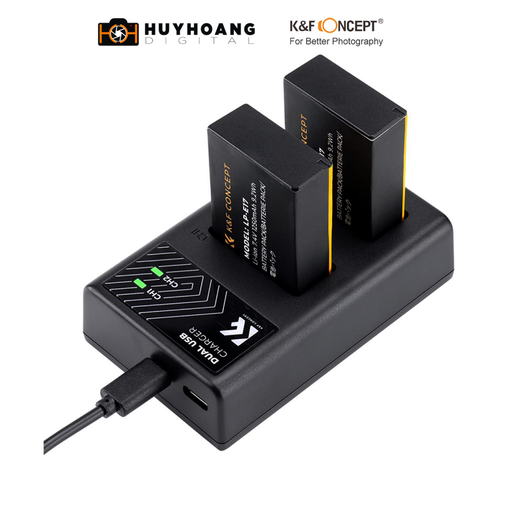 Combo 2 Pin 1 Sạc K&F NP-FW50 Sony A6000 / A6100 / A6300 / A6400 / A6500 / A7 / A7M2 / A7R ...