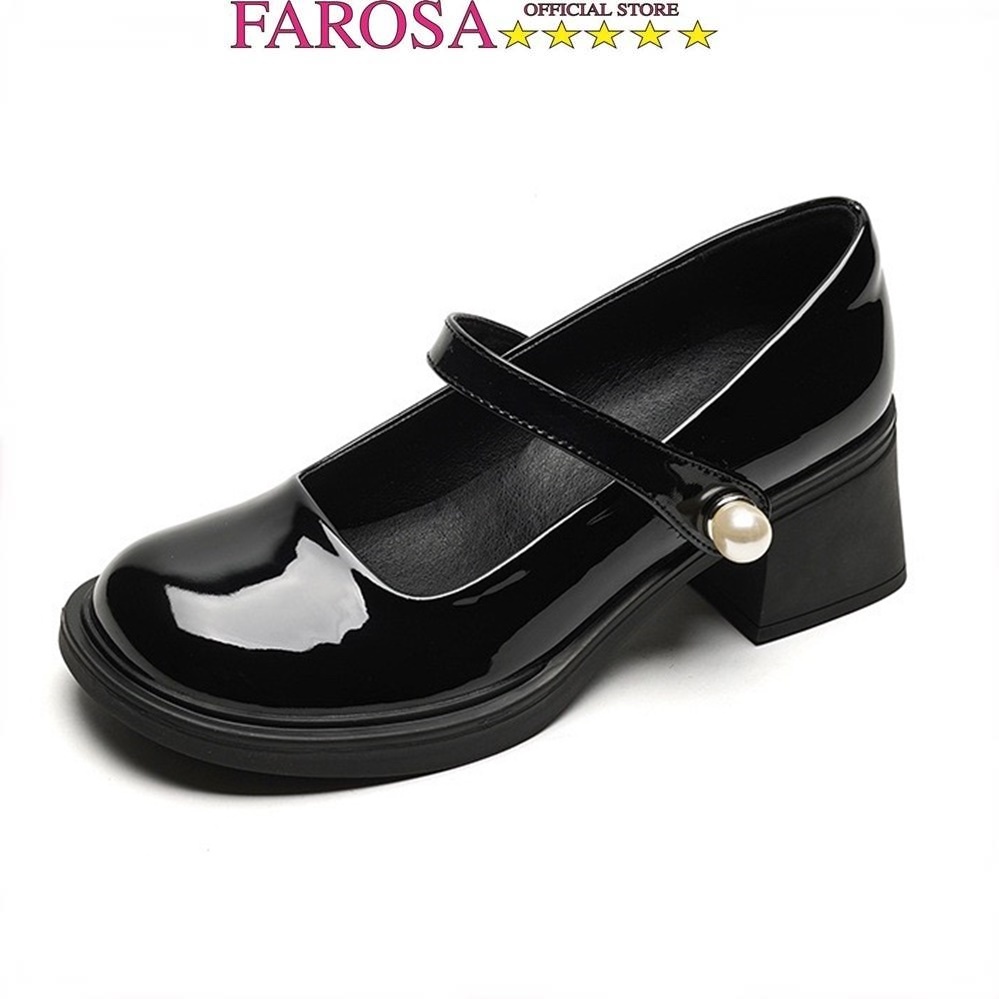 Giày Lolita Nữ Quai hạt ngọc Ngọc FAROSA - V68 Giày búp bê nữ đế độn 5 ...