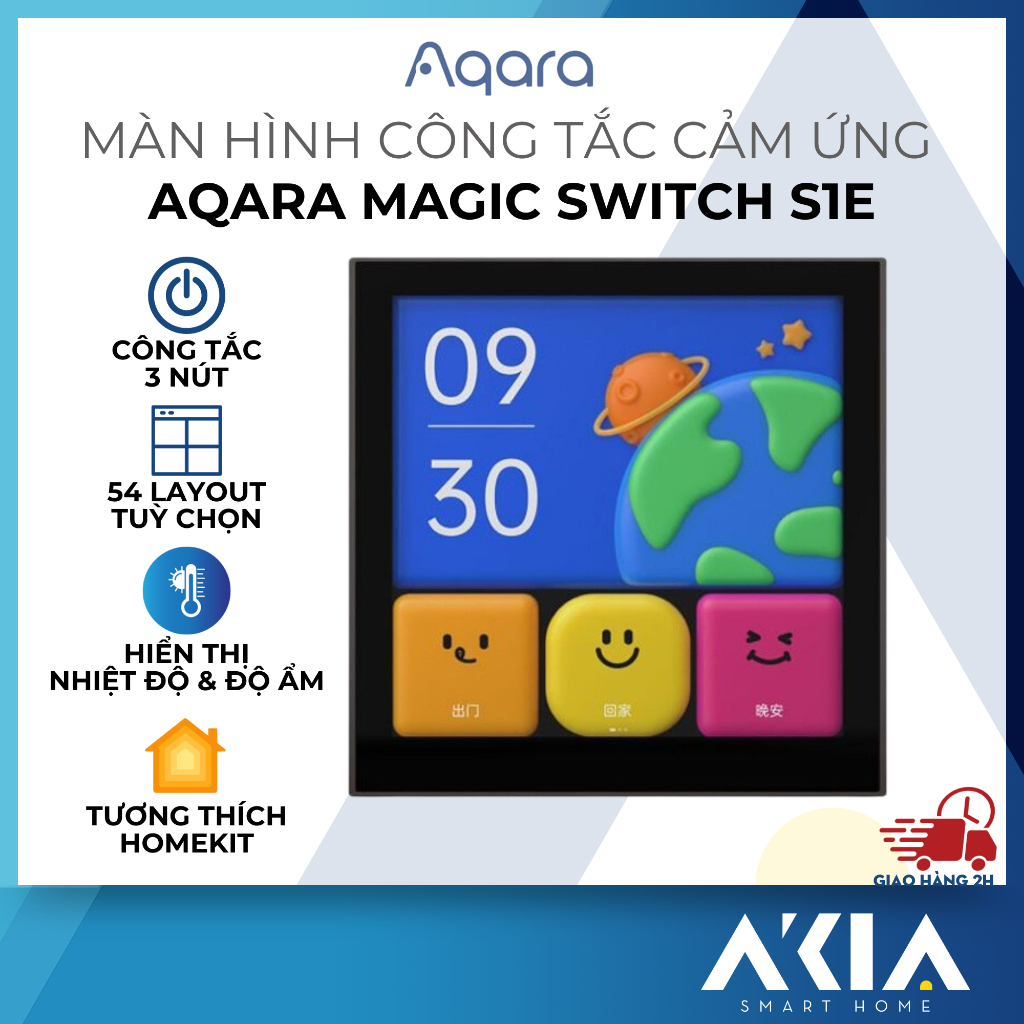 Màn hình cảm ứng Aqara S1E Smart Magic Switch - Công tắc 3 nút, hiển ...