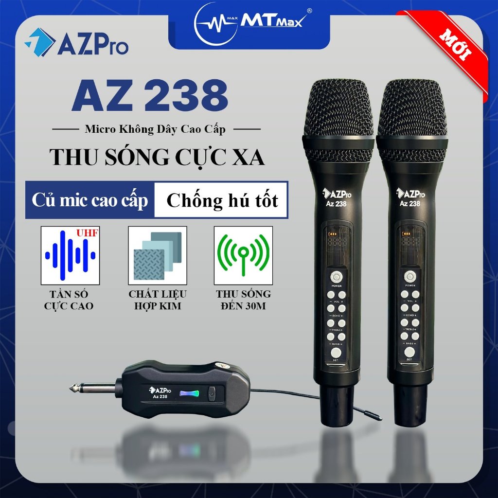 Cặp Micro Karoke Không Dây Đa Năng AZPro AZ-238 - Micro Karaoke Cao Cấp ...