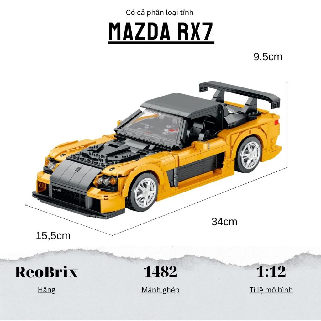 Mô Hình Lắp Ráp Siêu Xe Technic ReoBrix Mazda RX7 tỉ lệ 1:12 SKU 11029 ...