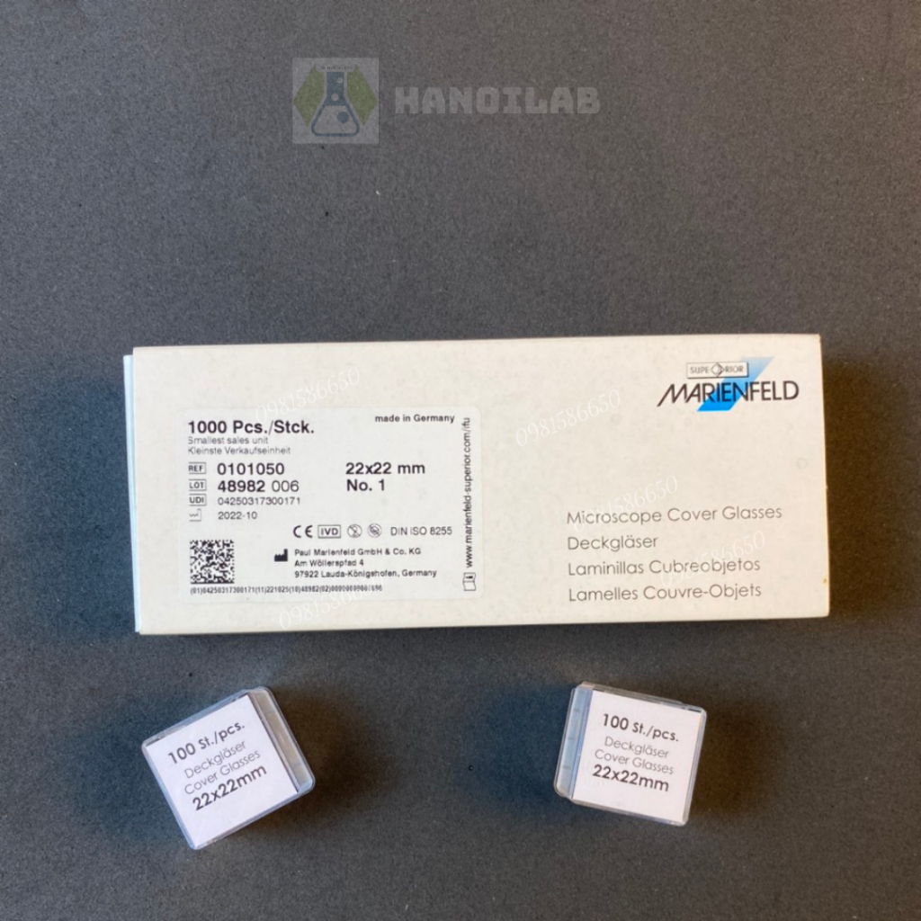 kính hiển vi Lamen 22 x 22mm Marienfeld hộp 100 kính - LABHN | Shopee ...