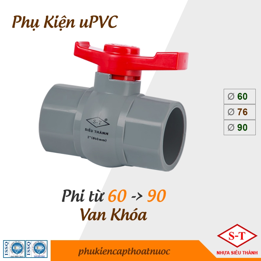 Van khóa, Van tay đỏ PVC phi 60, 76, 90, phụ kiện nhựa ST | Shopee Việt Nam