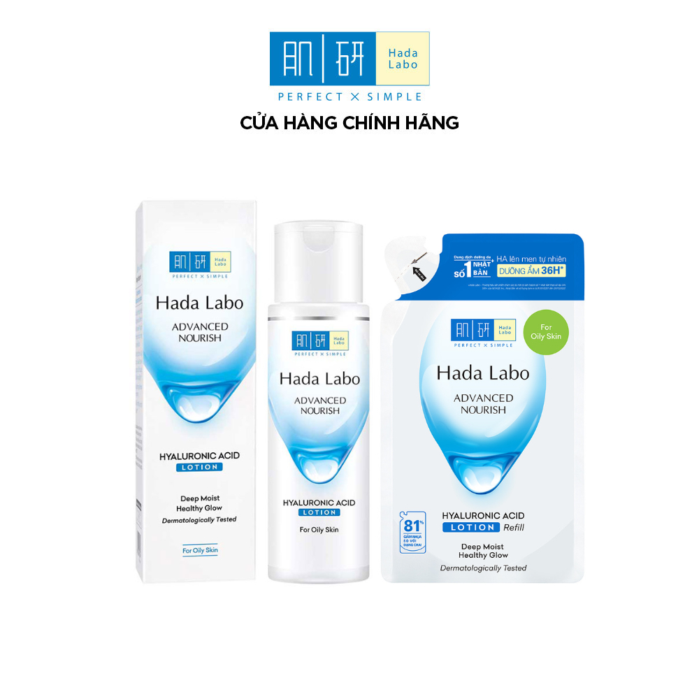 [VB] Combo dung dịch dưỡng ẩm Hada Labo & túi refill Advanced Nourish ...