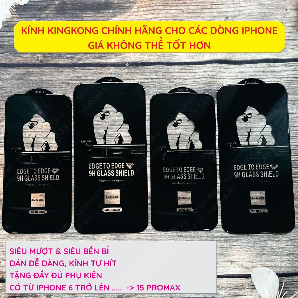 Kính cường lực iphone 6 7 8 7+ 8+ x xr xs xsmax 11 12 13 mini 14 14+ 15 ...