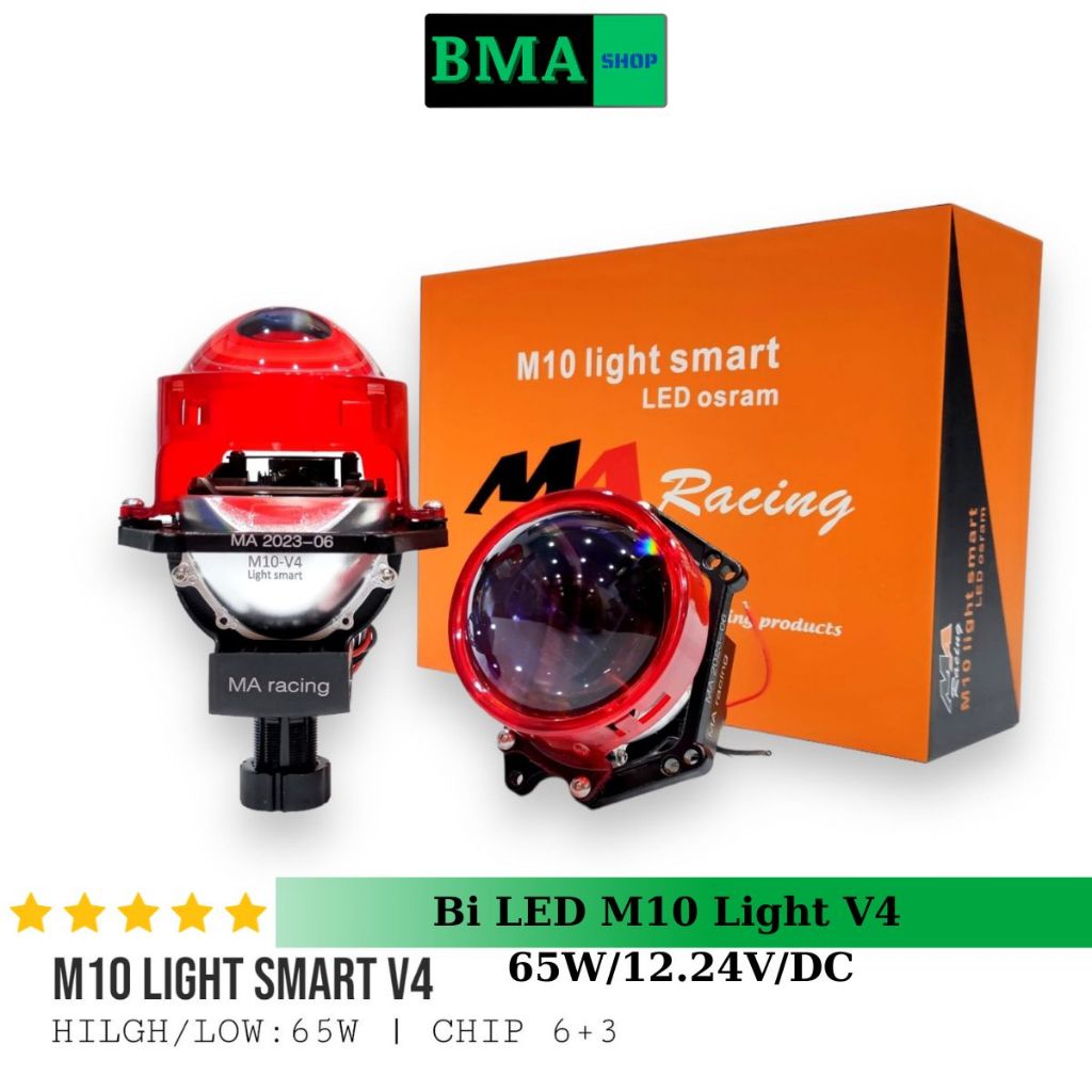 Đèn Bi LED 3.0 M10 Light V4 65W Chống Chói , Có Trợ Pha Vàng Phá Sương ...