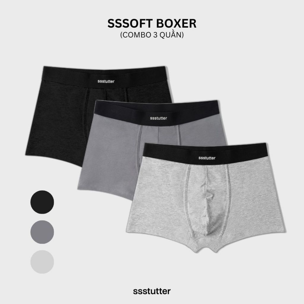 Combo 3 Quần lót đùi nam SSSTUTTER dáng thoáng mát kháng khuẩn SSSOFT ...