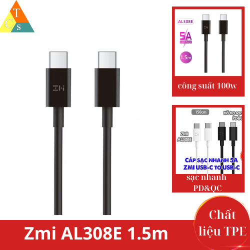 Dây sạc Zmi XiaomM C to C USB-C to USB-C Cáp sạc AL308E 1.5m | Shopee Việt Nam