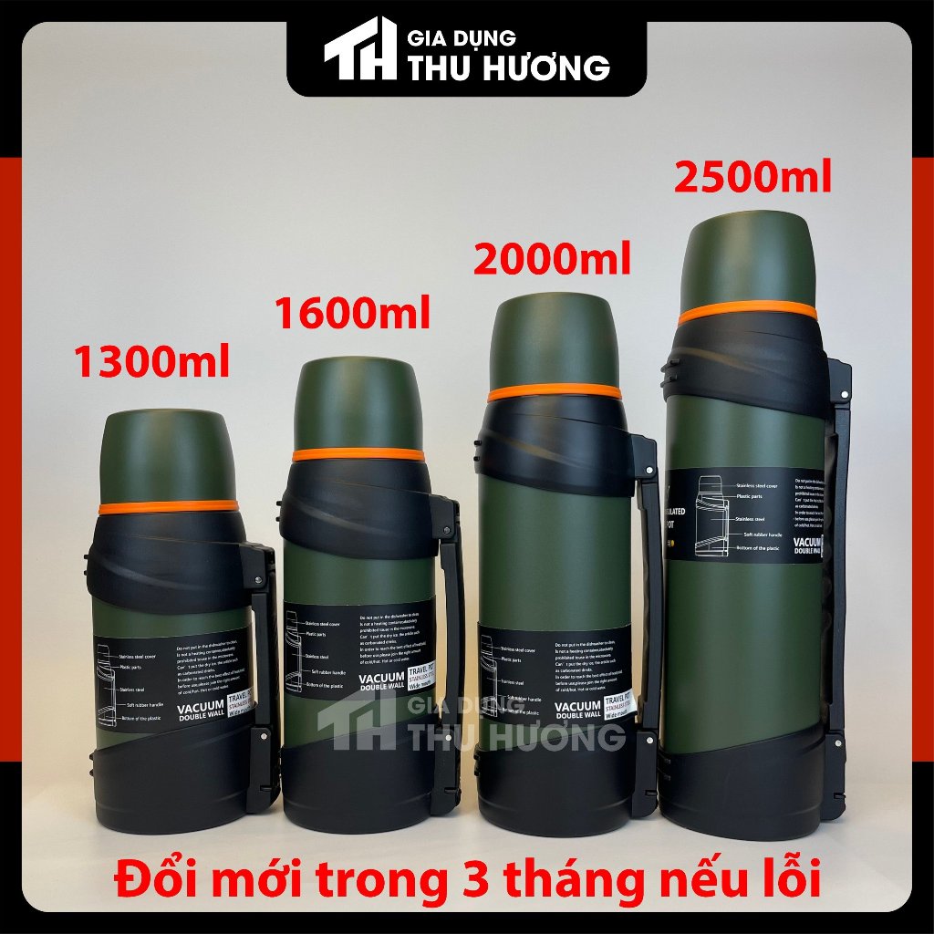 Bình giữ nhiệt cao cấp dung tích lớn 1300ml, 1600ml, 2000ml, 2500ml giữ nhiệt cực tốt 24 giờ ...