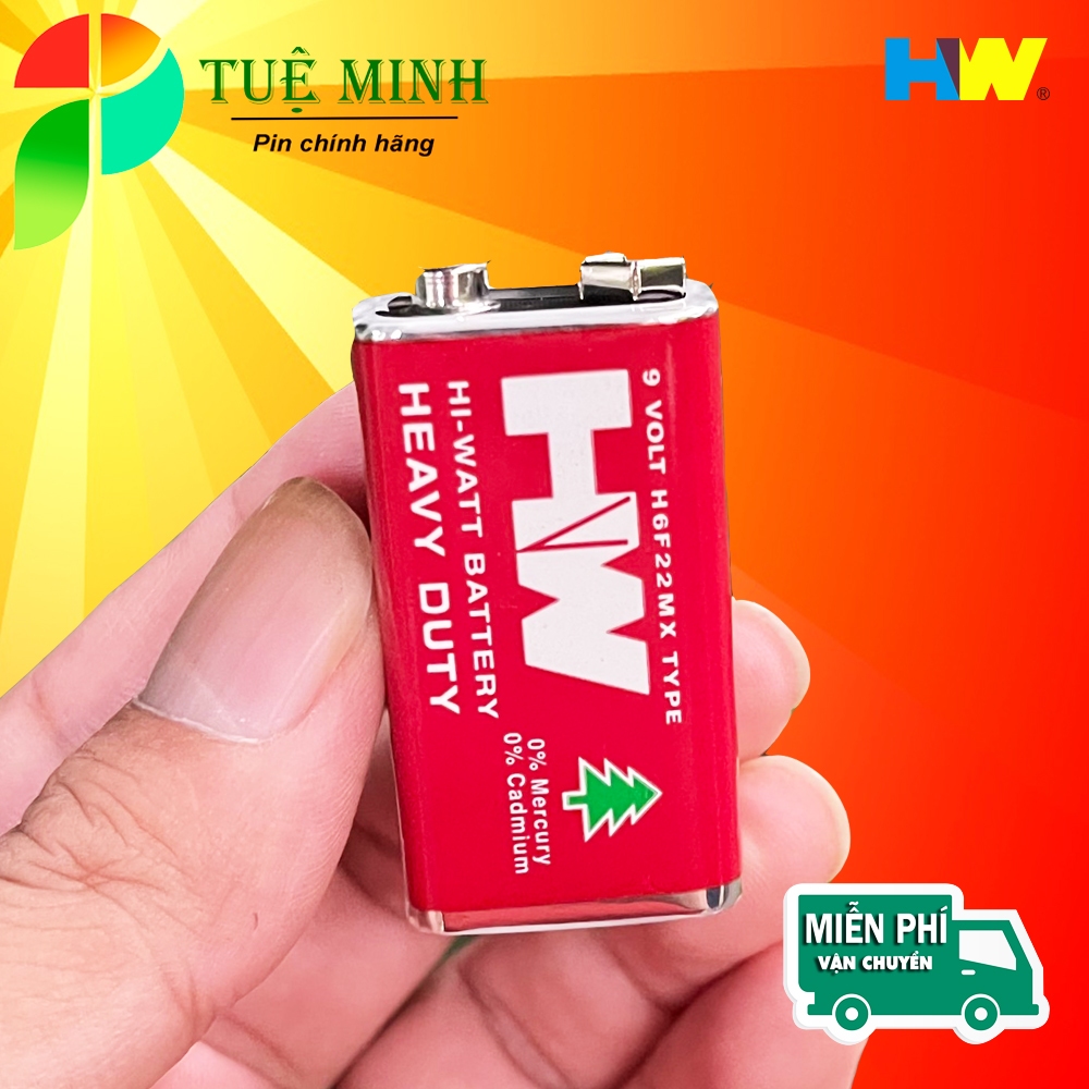 Pin 9V, Pin Vuông Hi-Watt ( HW ). Pin đồng hồ đo, micro , Pin Đàn gita ...