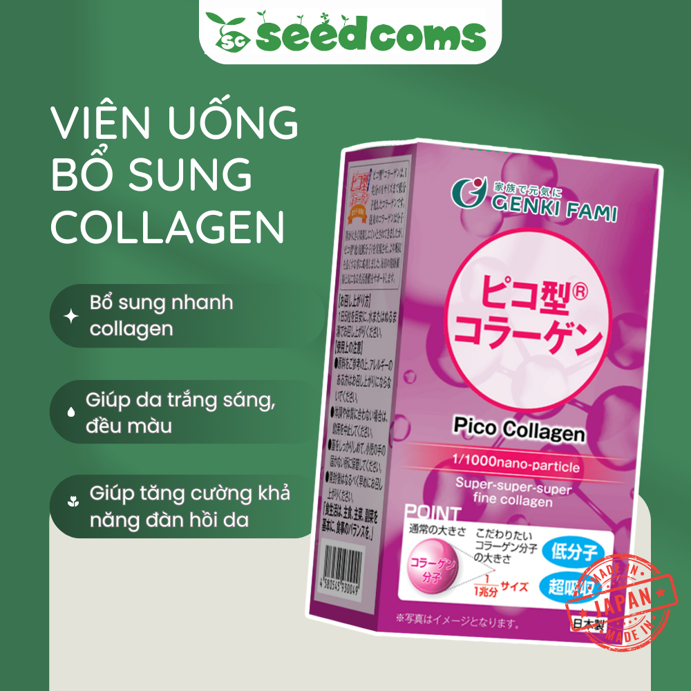 Viên Uống Pico Collagen GENKI FAMI Giúp Ngăn Ngừa Lão Hóa, Dưỡng Ẩm Và ...