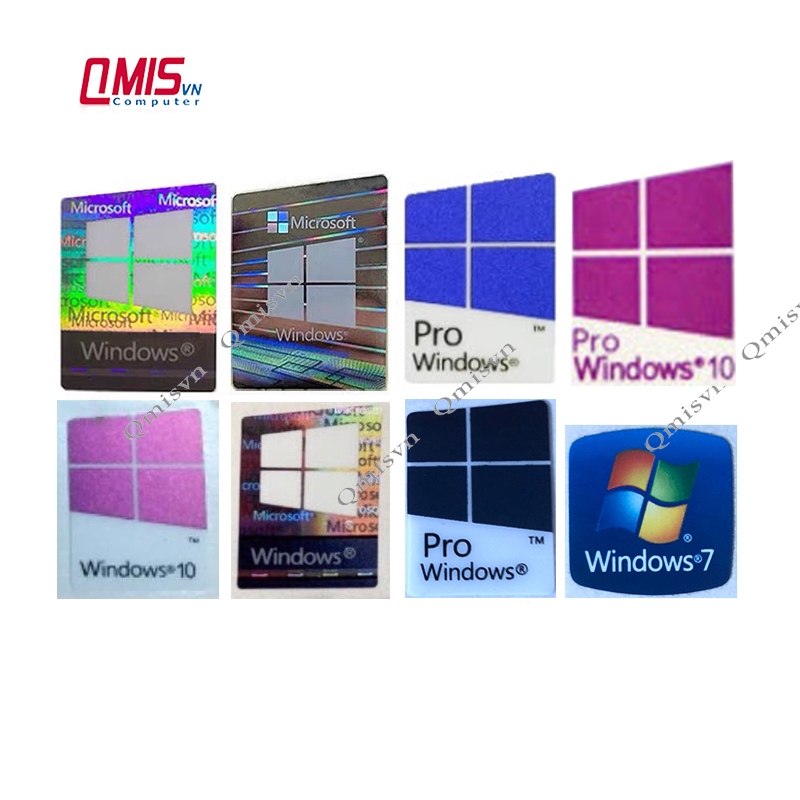 1 CÁI TEM LOGO WINDOWS 7, WINDOWS 10 PRO, WINDOWS 11 HIỆU ỨNG NHIỀU MÀU ...