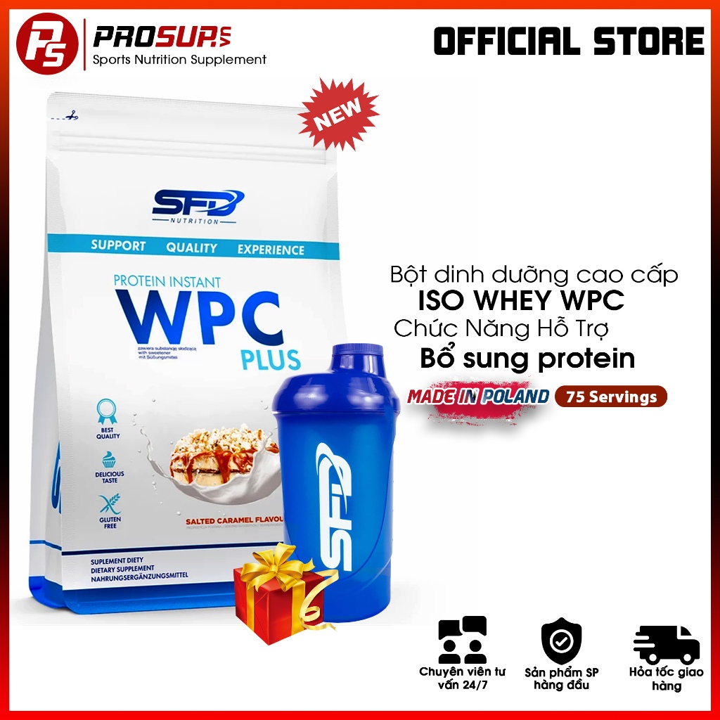 WHEY PROTEIN WPC PLUS PROTEIN INSTANT (2,2kg -75 Servings) SFD Nutrition- Bột dinh dưỡng hỗ trợ ...