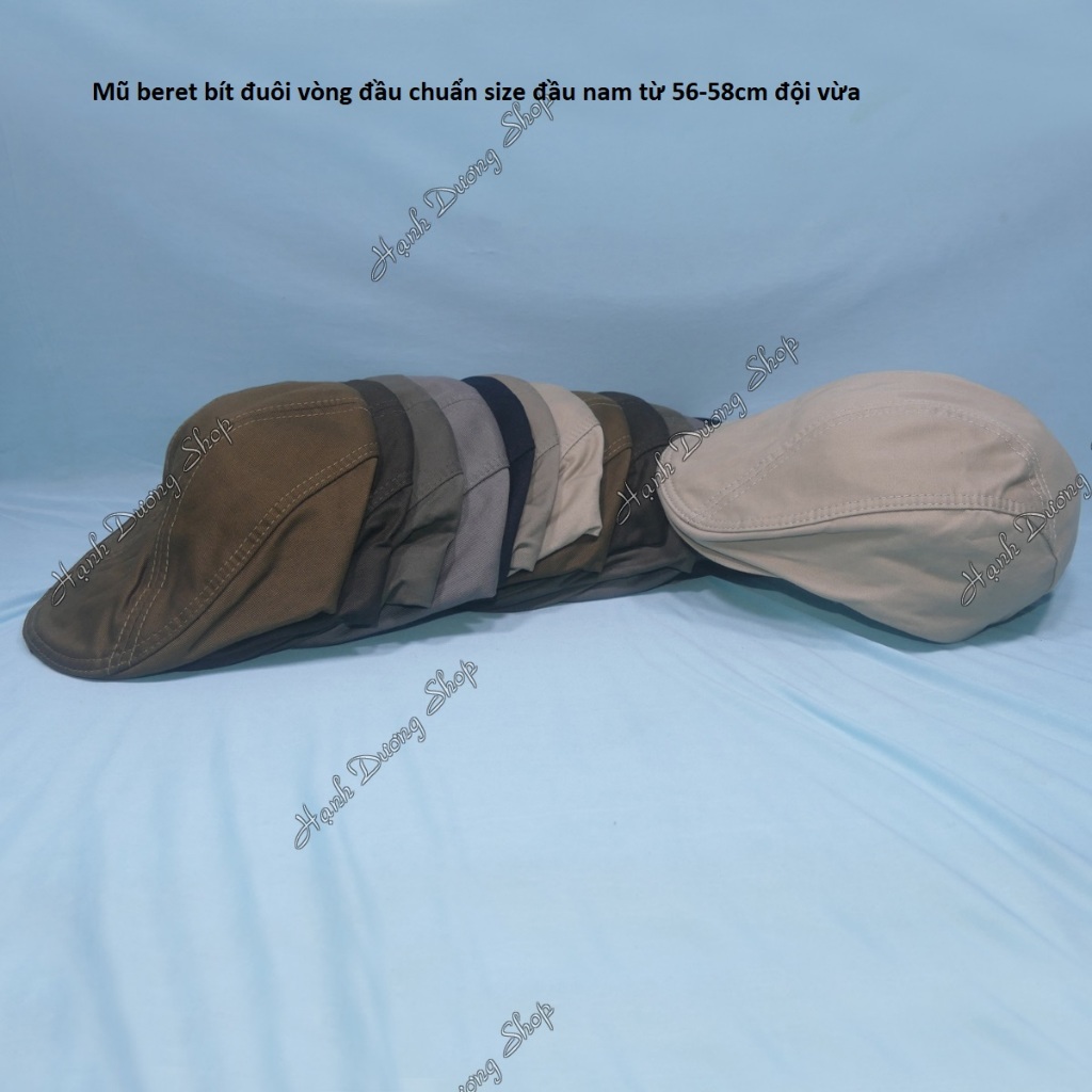 Nón beret nam A6, nón ông già, mũ mỏ vịt bít đuôi vòng đầu chuẩn size từ 56-58cm đều đội vừa ...