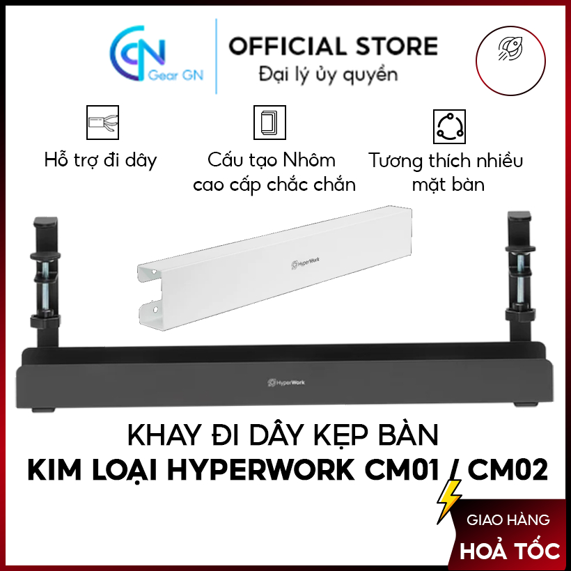 Khay đi dây điện kẹp bàn HyperWork CM01, CM02 bằng kim loại - hàng ...