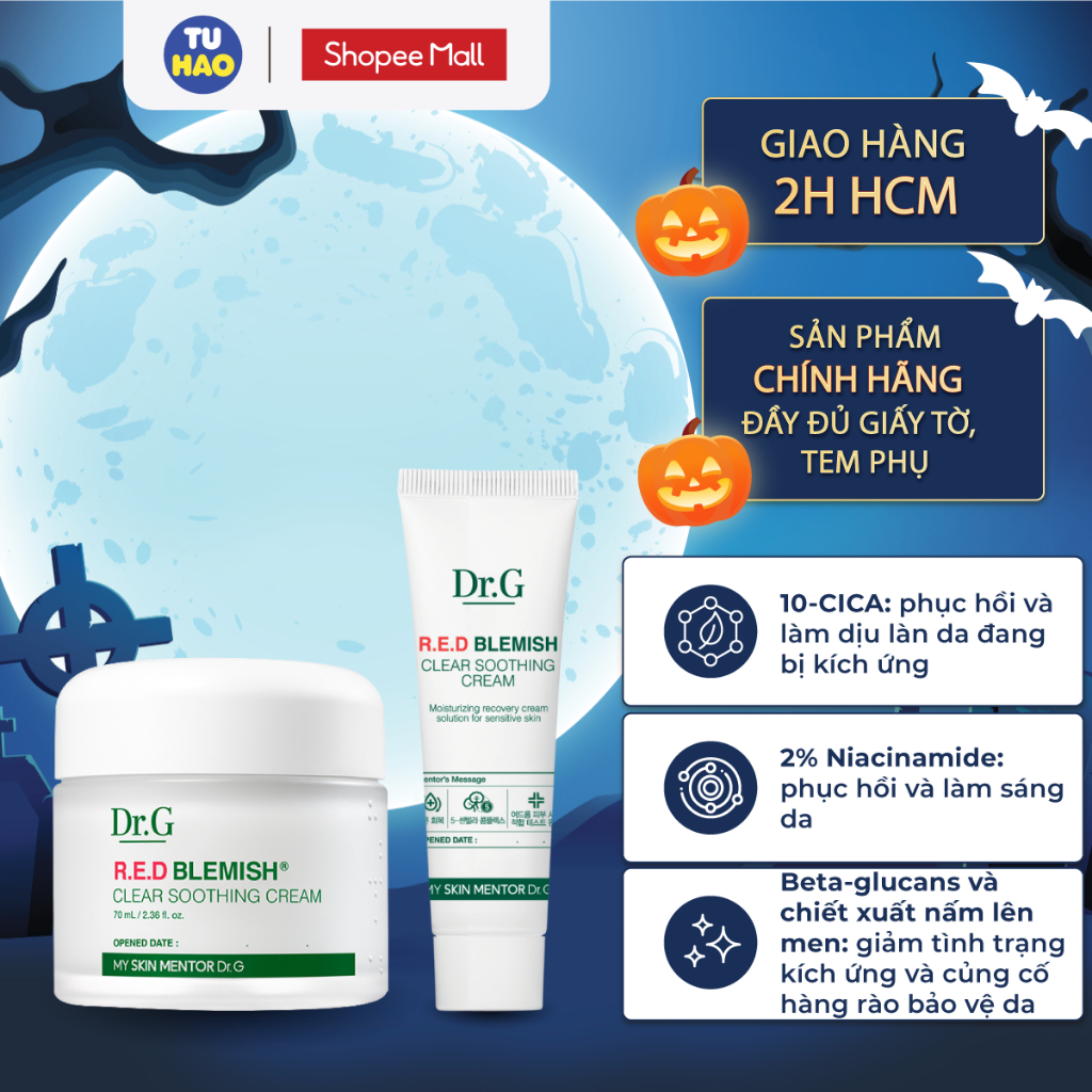 Kem dưỡng Dr.G R.E.D Blemish Clear Soothing Cream 30/70ml | Shopee Việt Nam