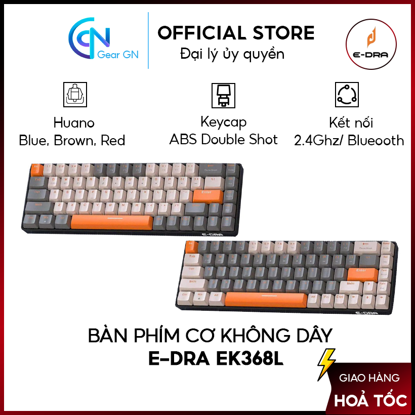 Bàn phím cơ không dây EK368L kết nối 2.4Ghz,Blueooth 5.0 - Hàng chính ...