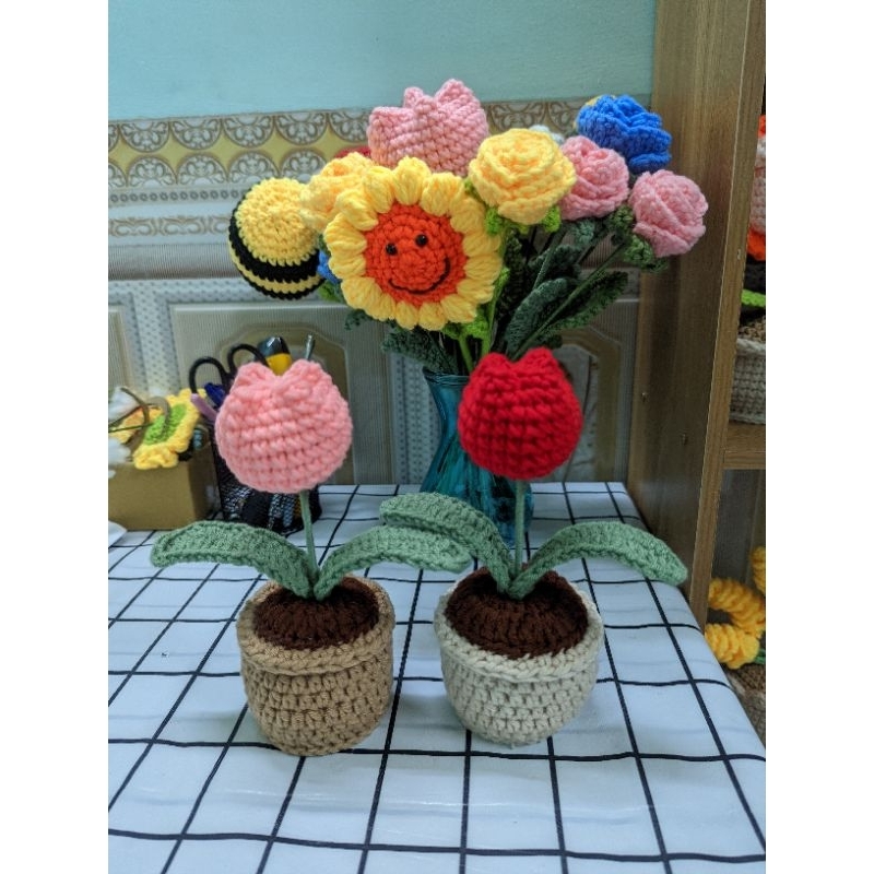 Chậu Tulip ú mini Len | Shopee Việt Nam