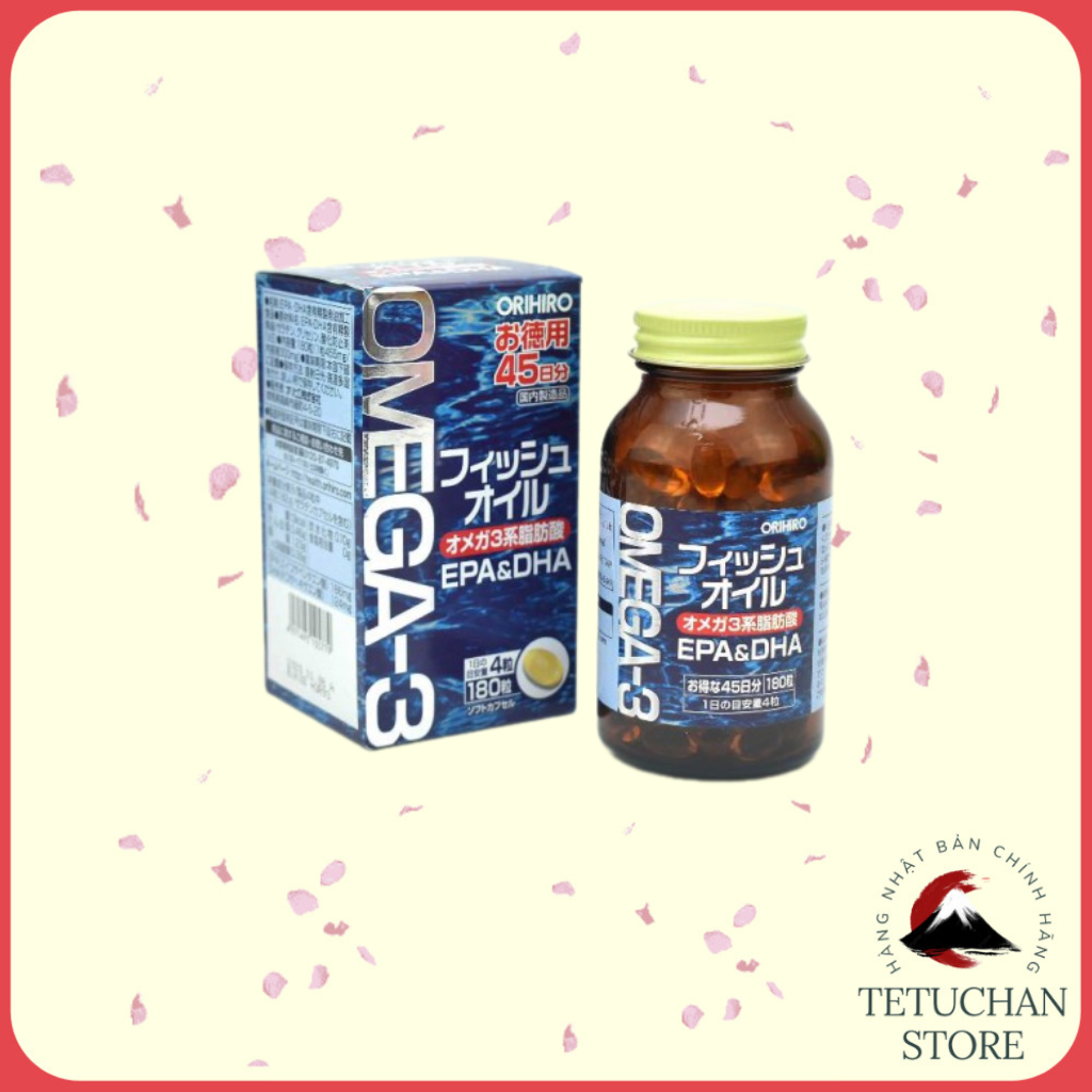 Dầu cá Omega 3 Orihiro fish oil, Omega 3 EPA & DHA Orihiro 180 viên Nội ...