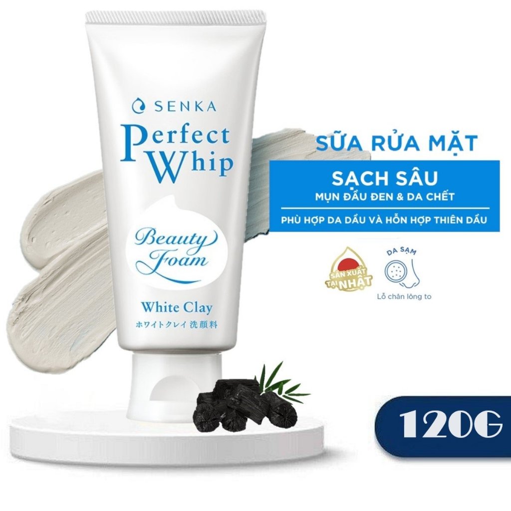 Sữa Rửa Mặt Senka White Clay 120g Đất Sét Trắng & Than Hoạt Tinh Sạch ...