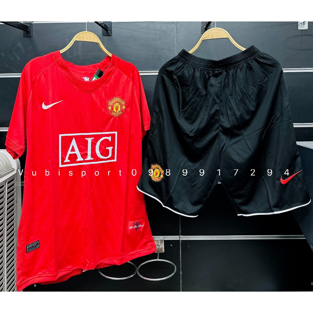 Set bộ quần áo thể thao nam nữ vải thái ngắn tay clb mu manchester ...